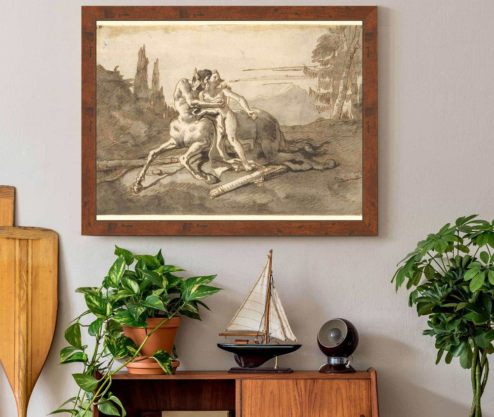 Centaur Embracing Nymph In A Wild Landscape by Giovanni Domenico ...