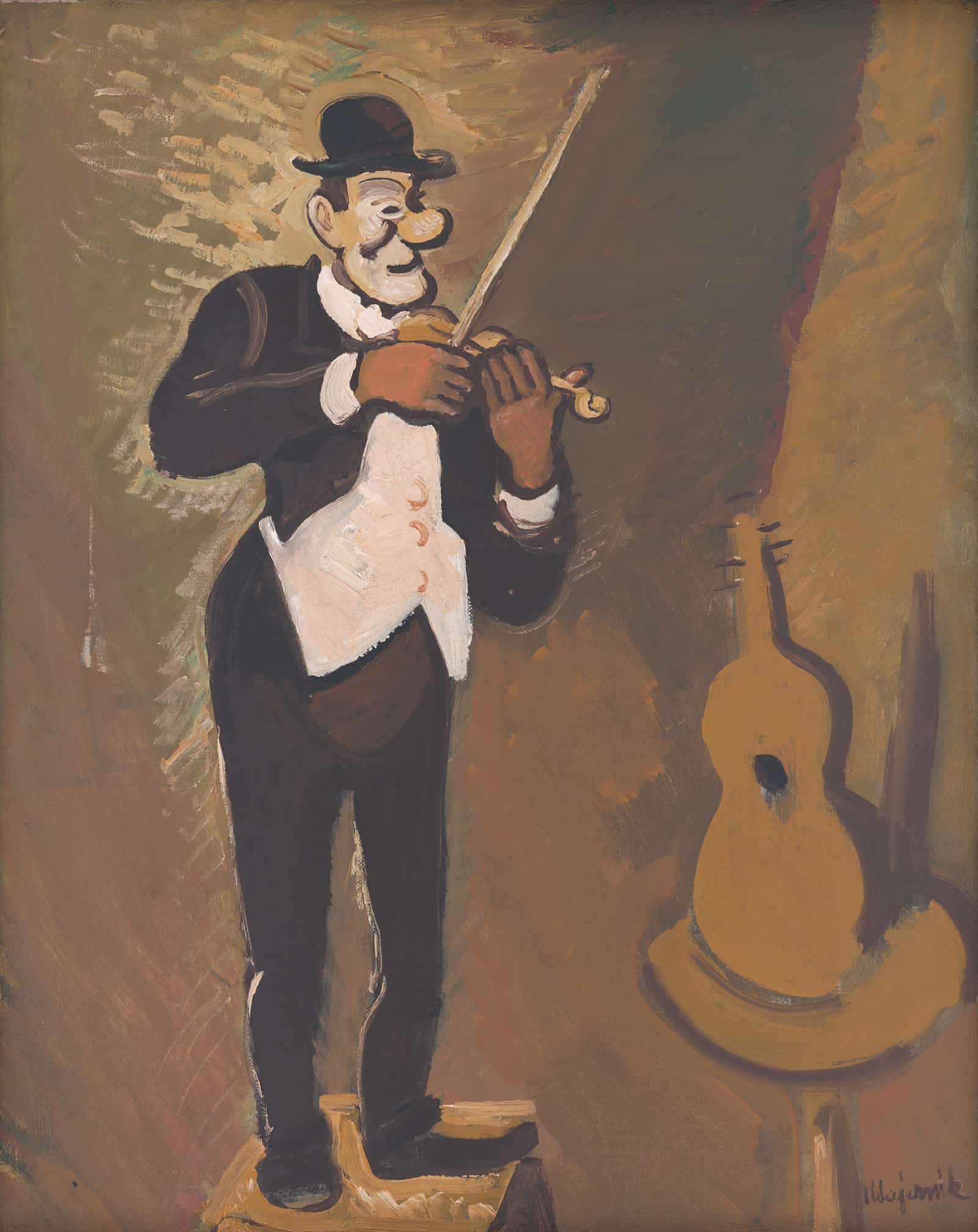 Clown Playing The Violin by Cyprian Majernik Print from Truly Art