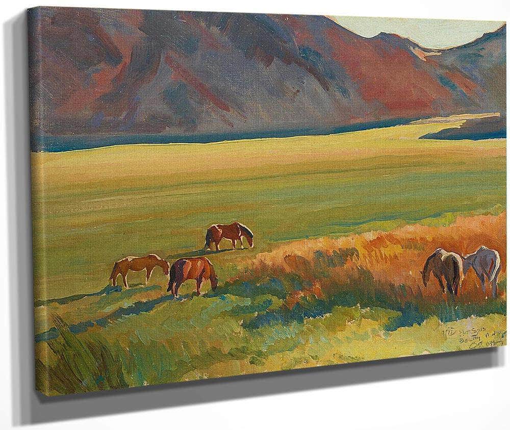 Meadow And Horses By Maynard Dixon Print, Canvas Art, Framed Print ...