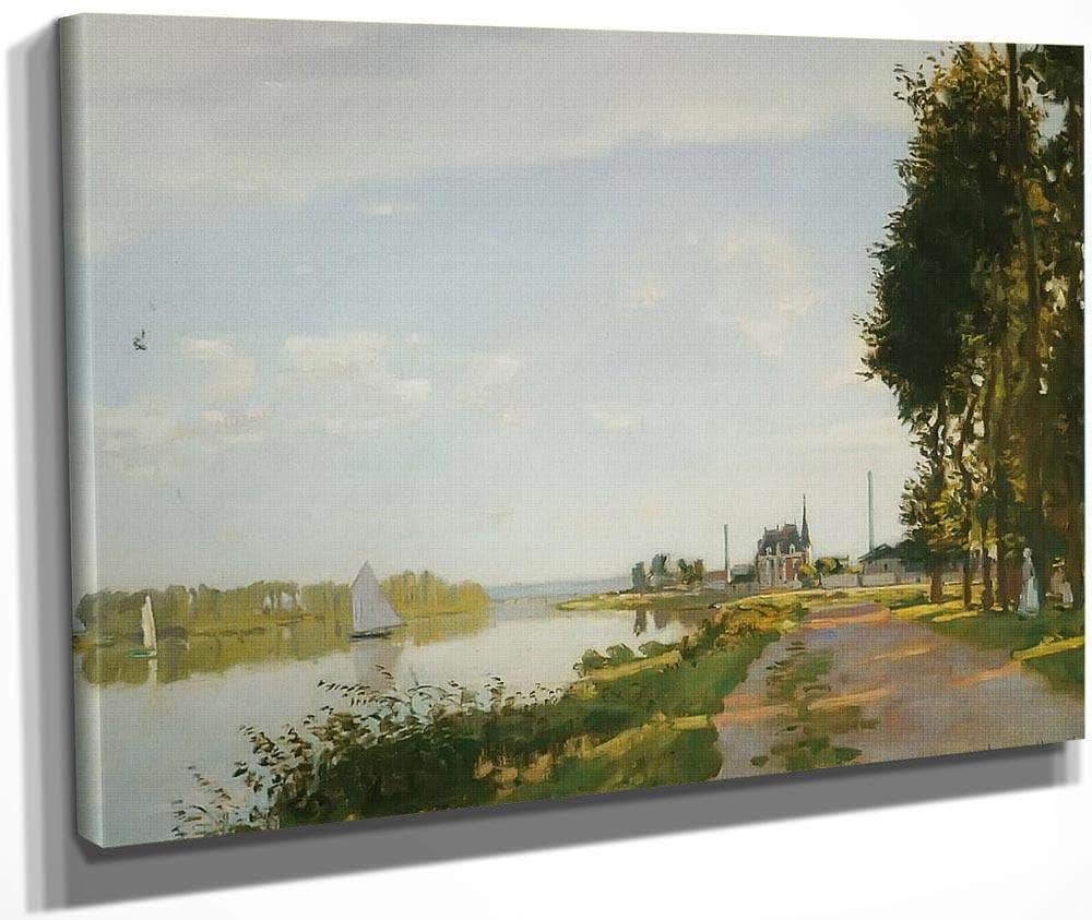 Riverside Path At Argenteuil By Claud Print, Canvas Art, Framed Print ...