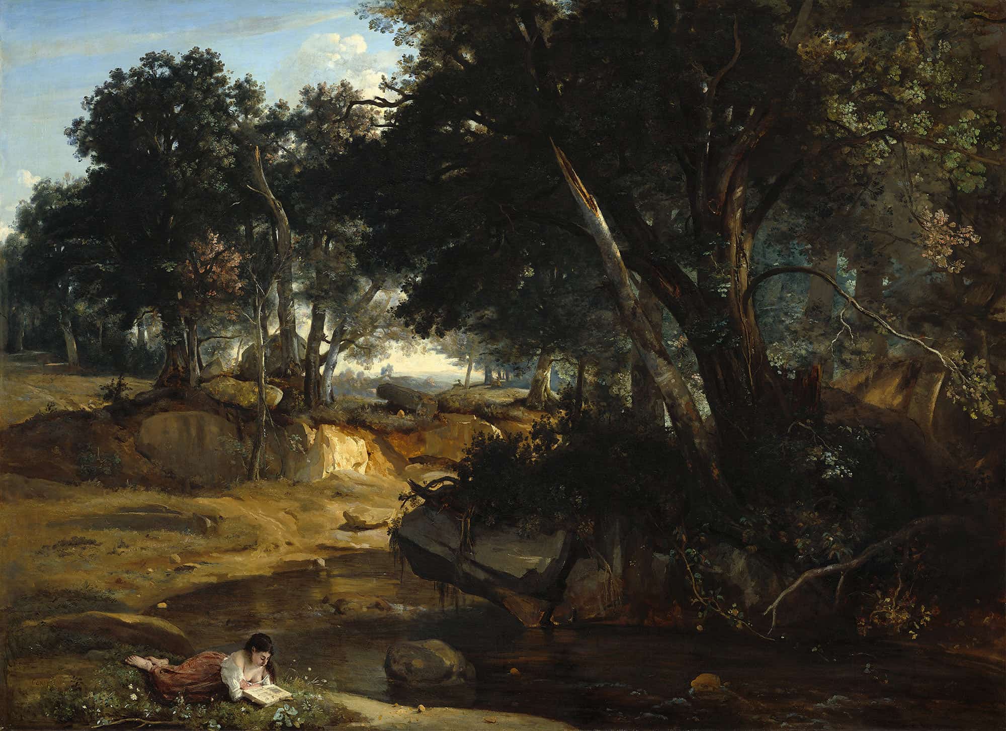 Forest Of Fontainebleau by Jean Baptiste Camille Corot Print from ...