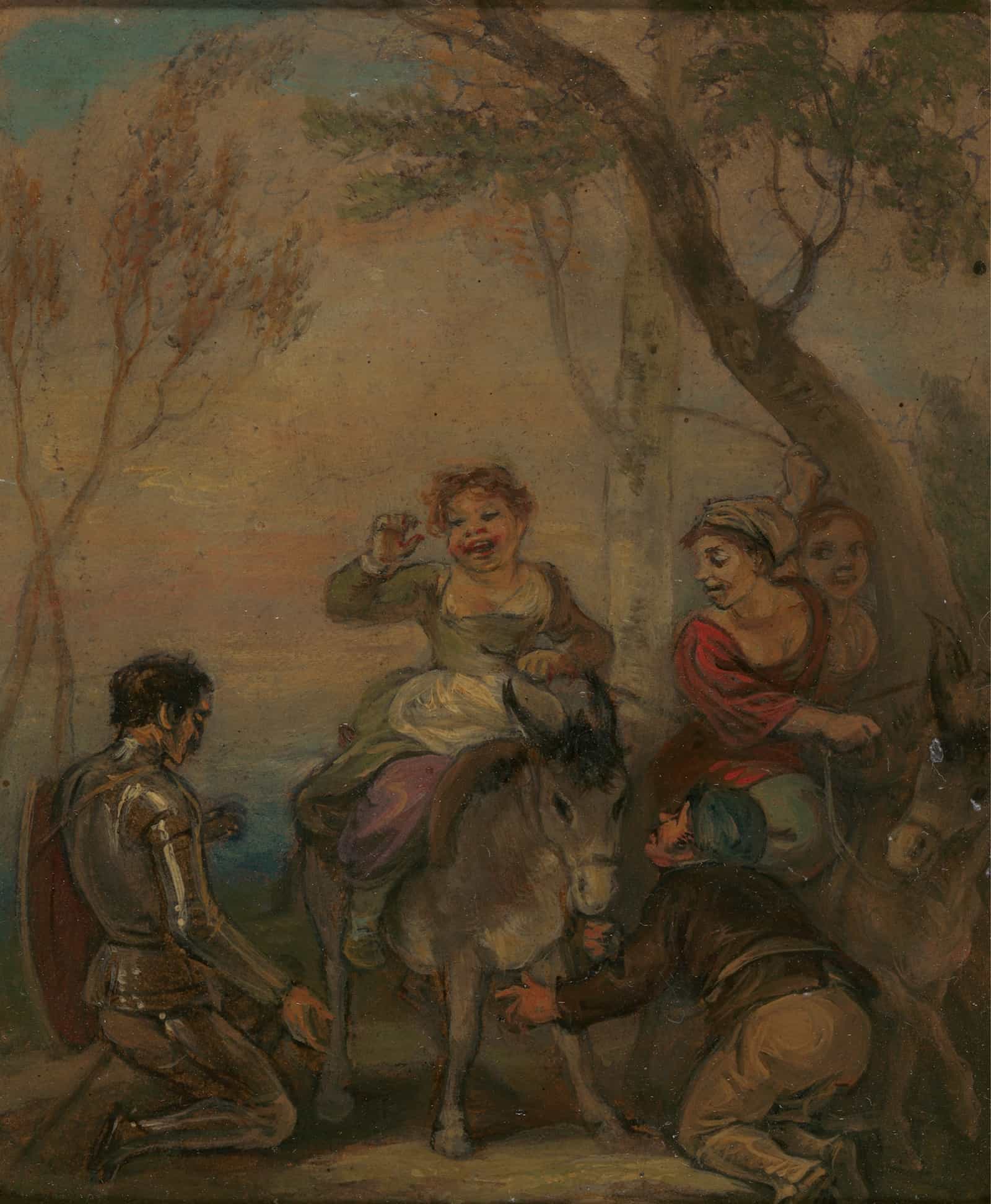 Illustration For Don Quixote With Figures On A Donkey by Robert Smirke ...