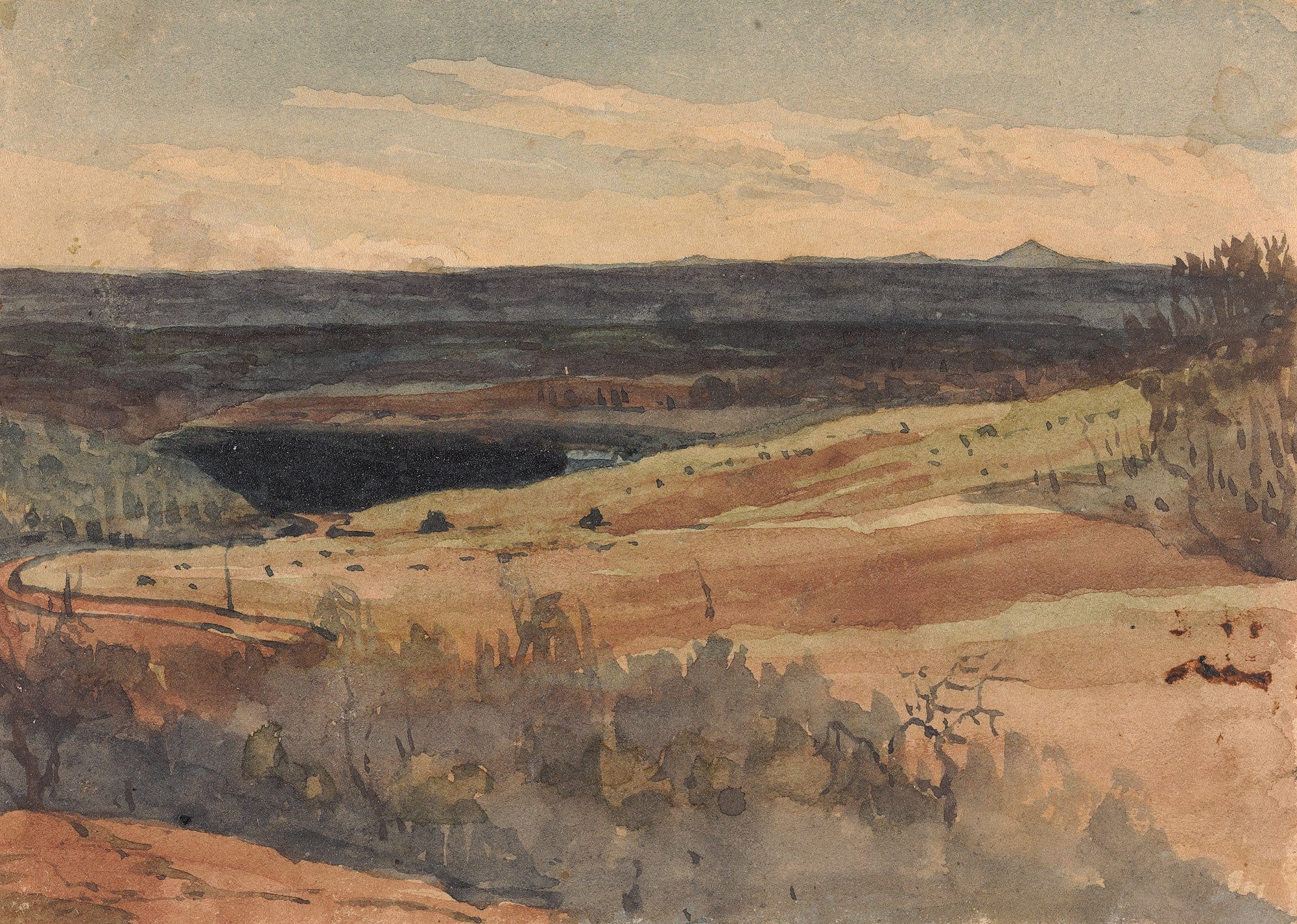 Rolling Fields Mountains In Distance by Thomas Sully Print from Truly ...