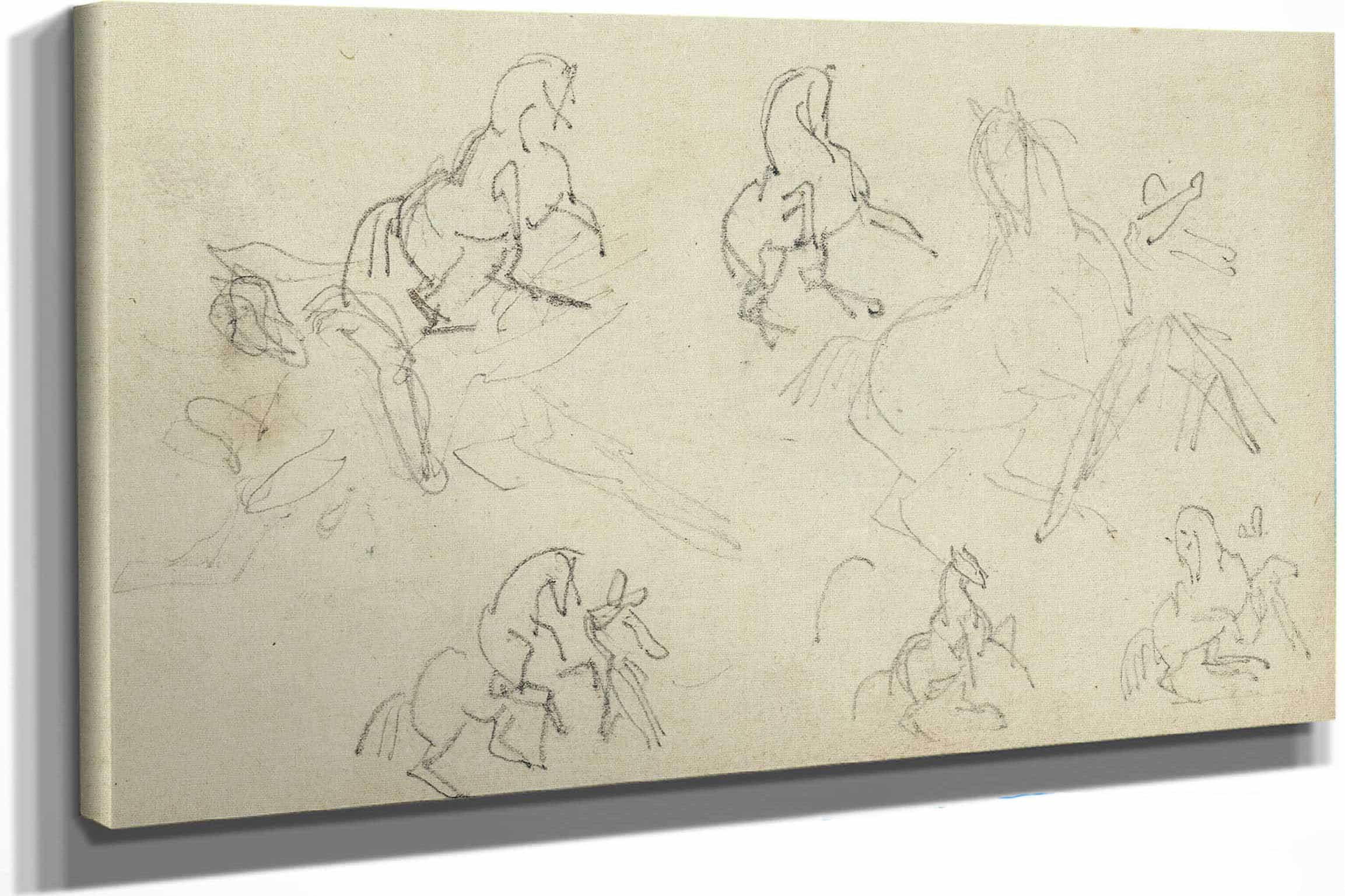 Six Studies For Man Beside A Rearing Horse by Theodore Gericault ...