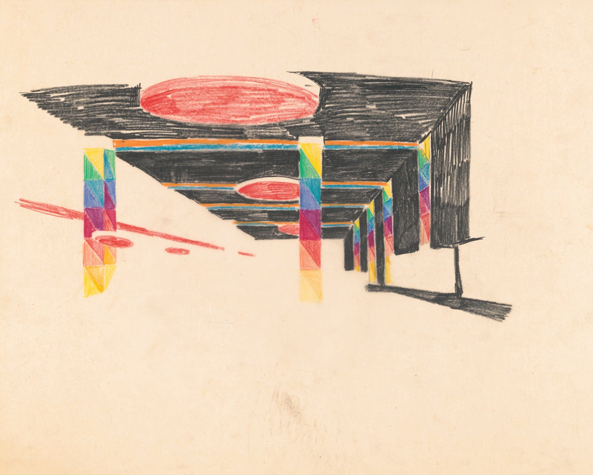 Studies Of New York Coliseum Columbus Circle Convention Center Color ...