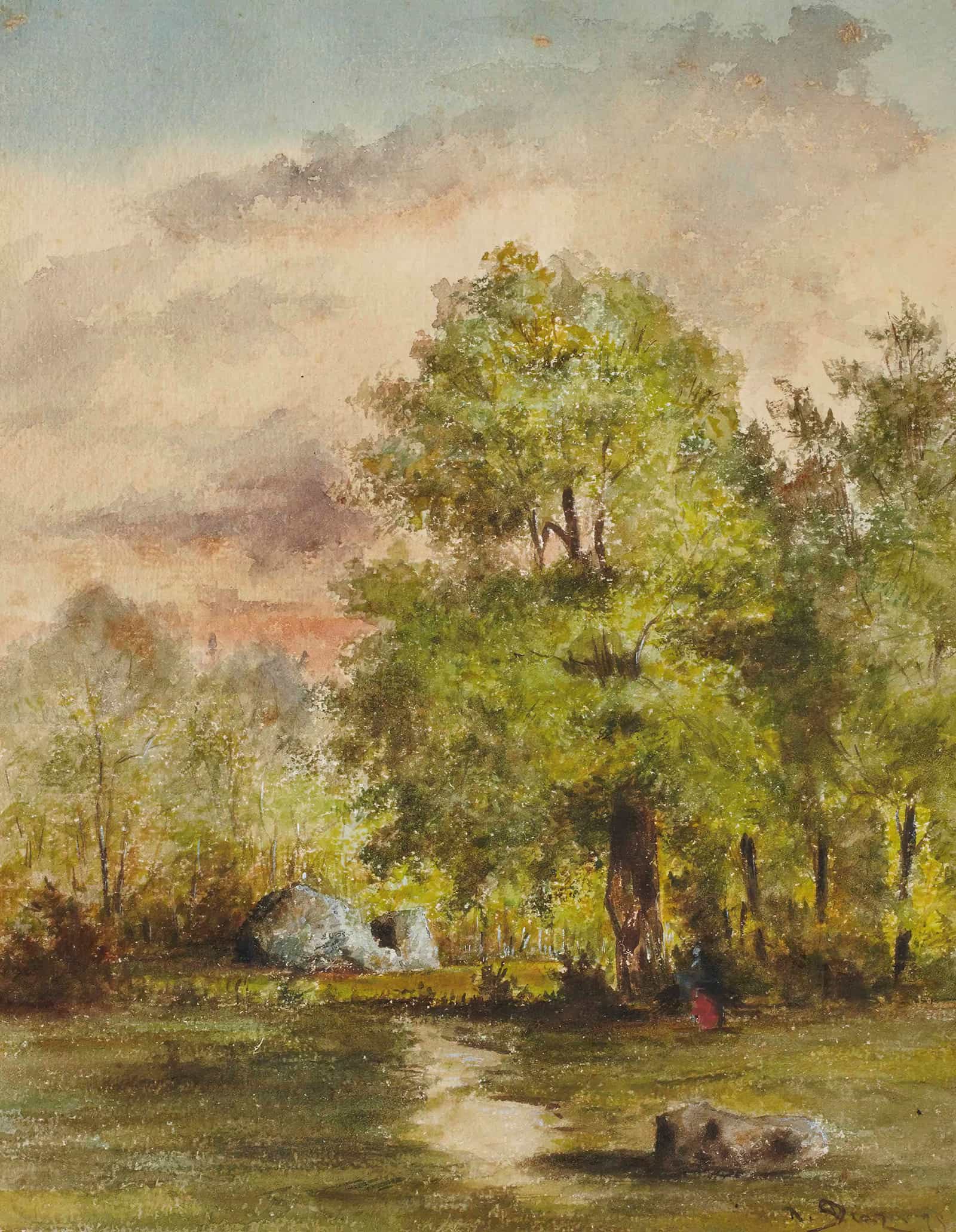 Vue Dune Clairiere by Narcisse Virgile Diaz De La Pena Print from ...